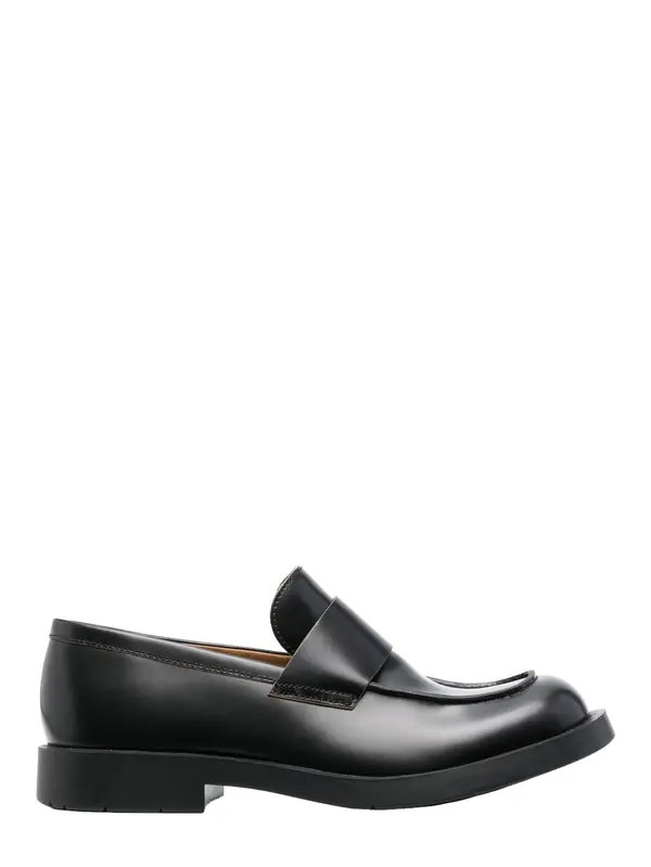Camper Square-toe Leather Loafers - Black