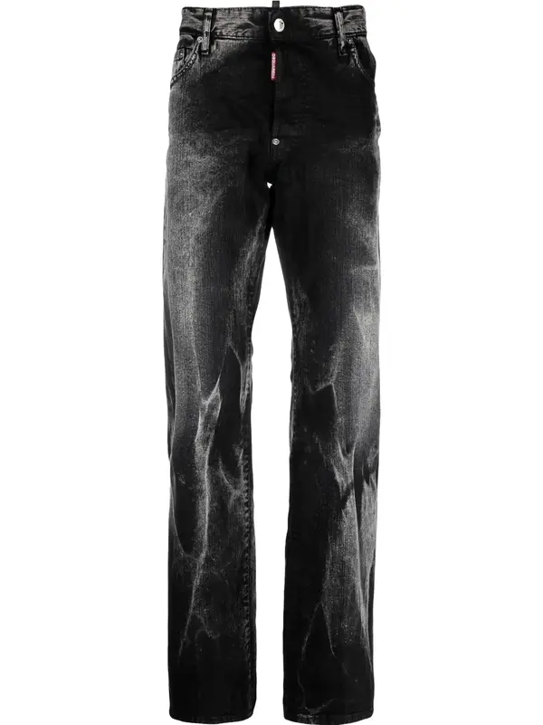 Dsquared2 Washed Straight-leg Jeans - Grey