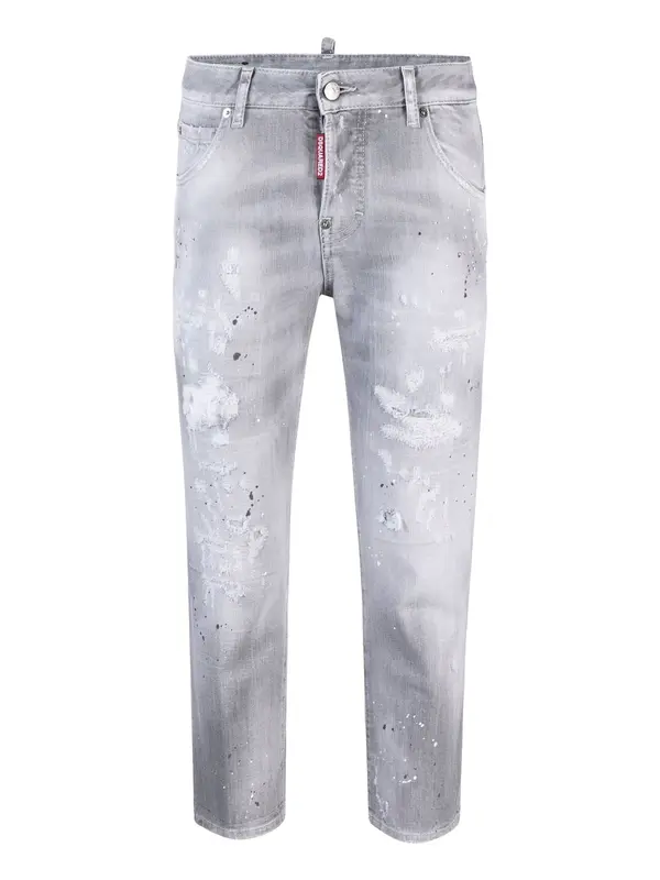 Dsquared2 Distressed Cropped Jeans - Grey