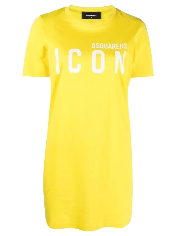 Dsquared2 Logo-print T-shirt Dress - Yellow