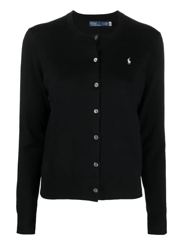 Polo Ralph Lauren Polo Pony Embroidered Cardigan - Black