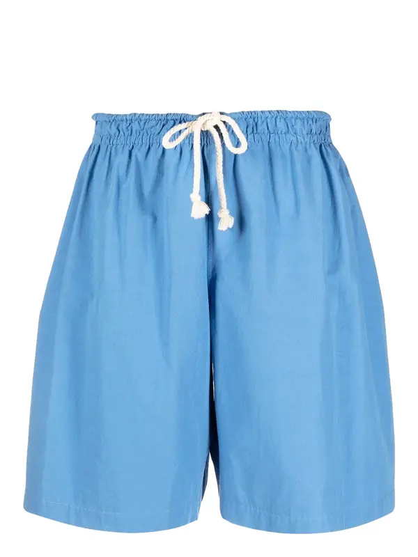 JIL SANDER Drawstring-waist Cotton Shorts - Blue