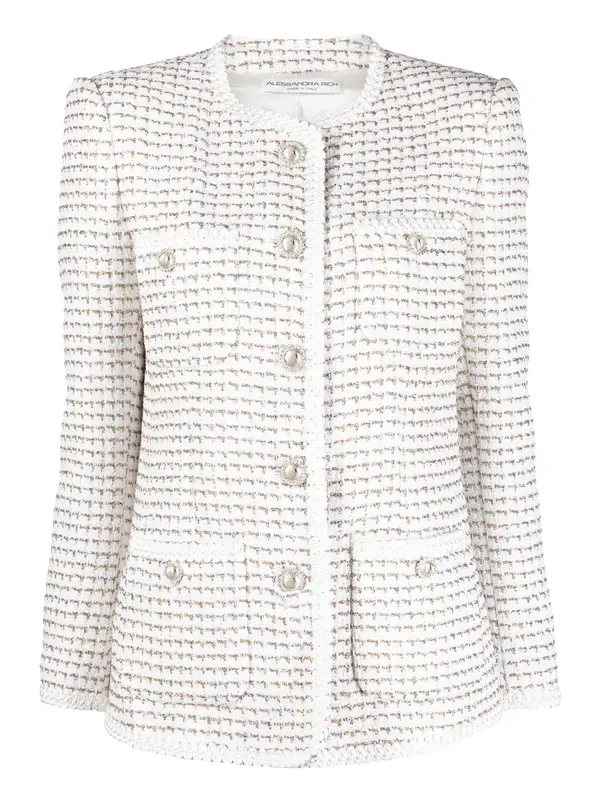 Alessandra Rich Round-neck Jacket - White