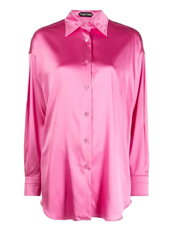 TOM FORD Pointed-collar Button-up Shirt - Pink