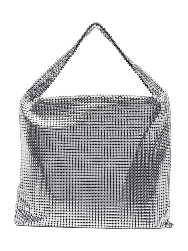 Rabanne Pixel Metallic Tote - Silver