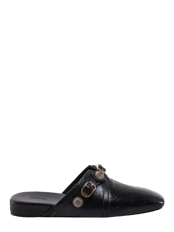 Balenciaga Cagole Studded Slippers - Black
