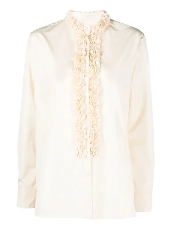 JIL SANDER Ruffle-trim Blouse - Neutrals