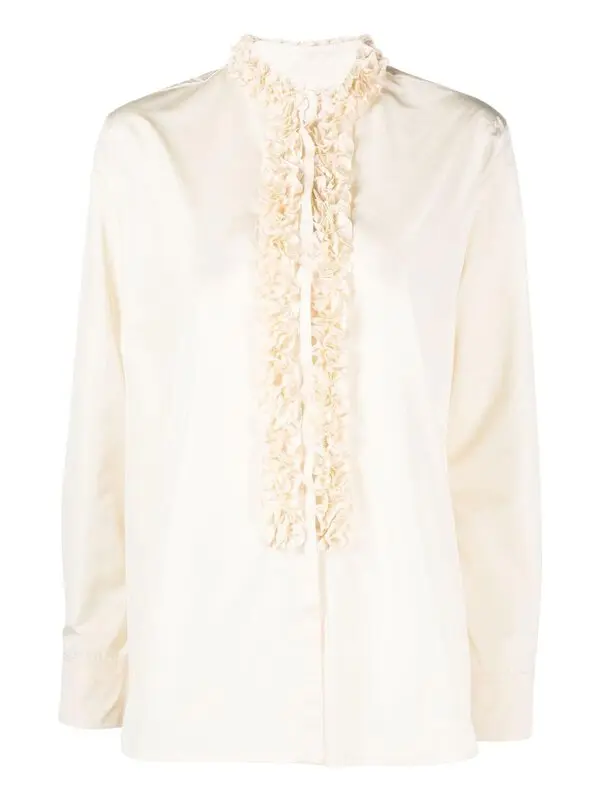JIL SANDER Ruffle-trim Blouse - Neutrals