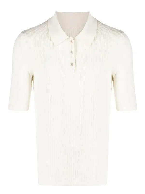 MAISON MARGIELA Four-stitch Knitted Polo Shirt - Neutrals