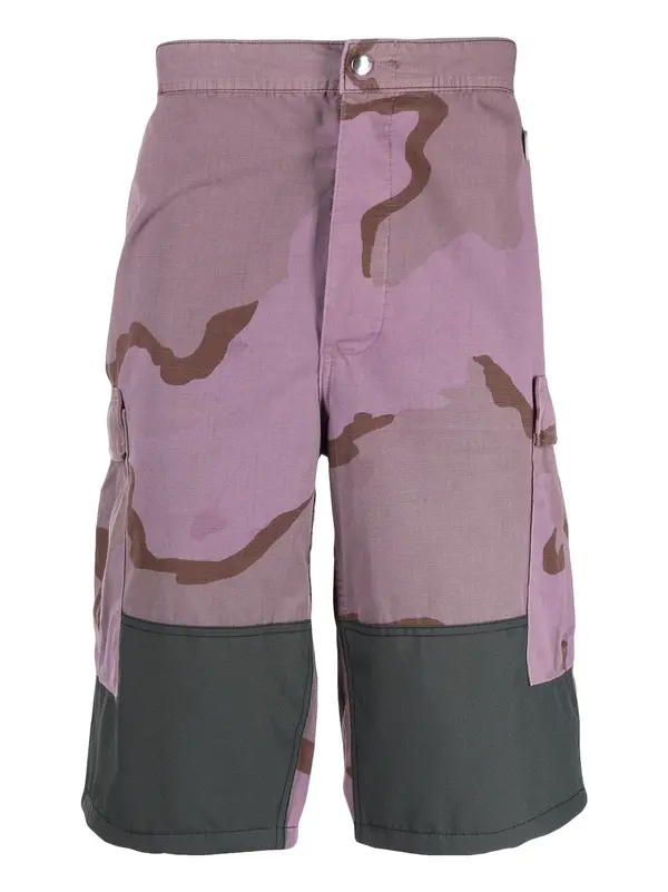 OAMC Camouflage-pattern Cargo Shorts - Purple