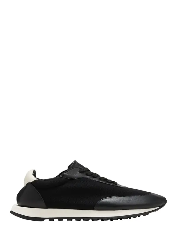 THE ROW Owen Leather Runner Sneakers - Black / White