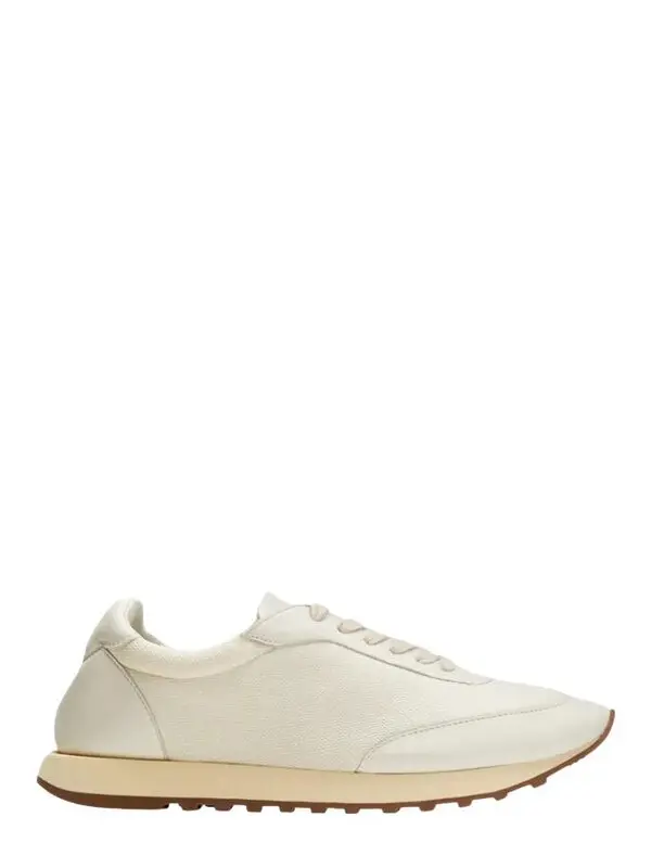 THE ROW Owen Leather Runner Sneakers - Milk/white/brown