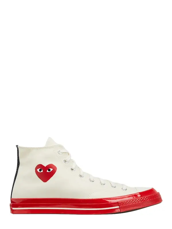 CDG PLAY X Converse Canvas High-top Sneakers - White
