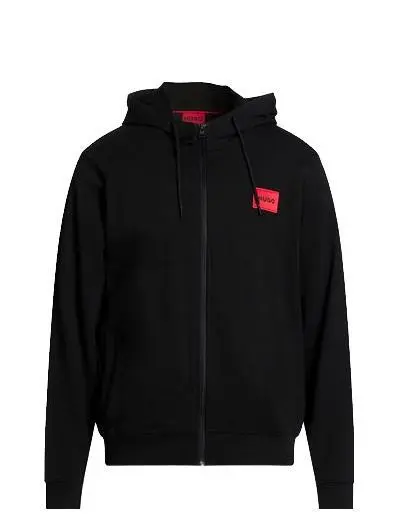 Hugo Cotton French Terry Zip-up Hoodie - Black