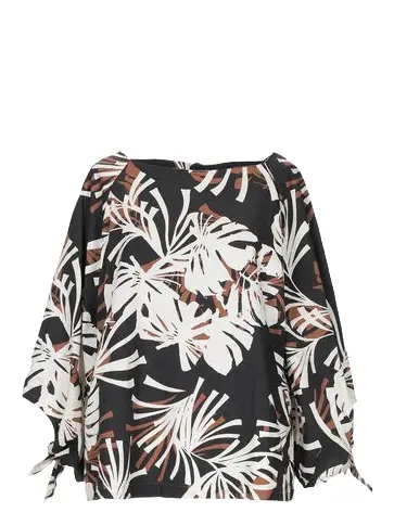 Alpha Studio Floral-print Top - Black