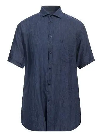 TRUSSARDI Shirt Size Linen - Navy