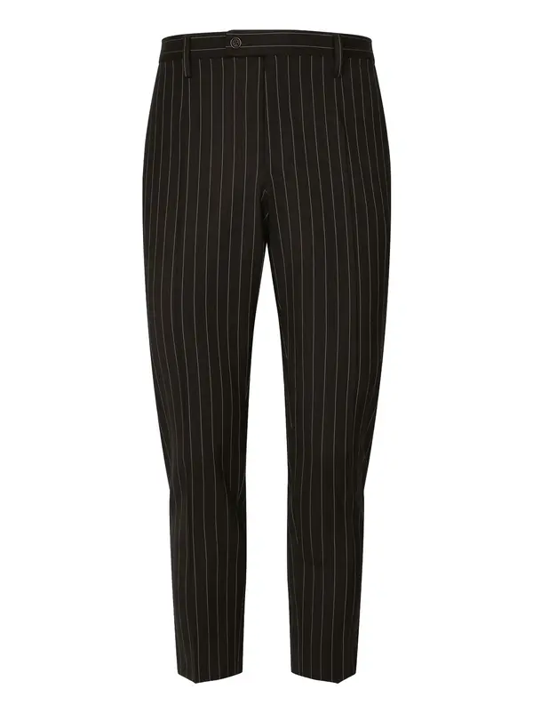 Dolce & Gabbana Pinstriped Tailored Trousers - Black