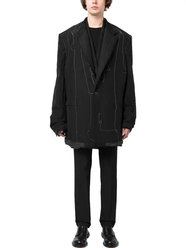 NICOLAS ANDREAS TARALIS Reversible Oversized Blazer - Black