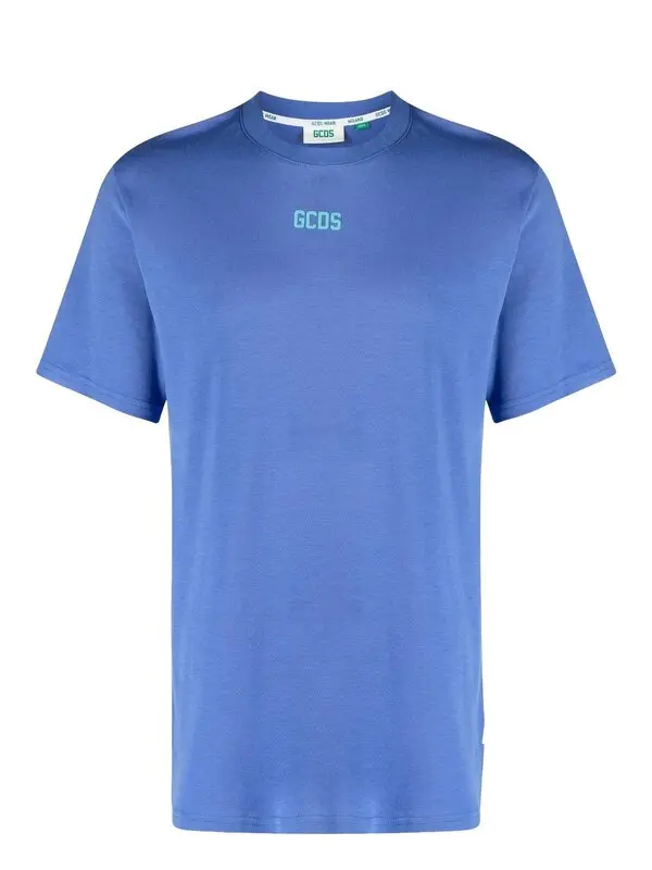 Gcds Logo-print Cotton T-shirt - Blue