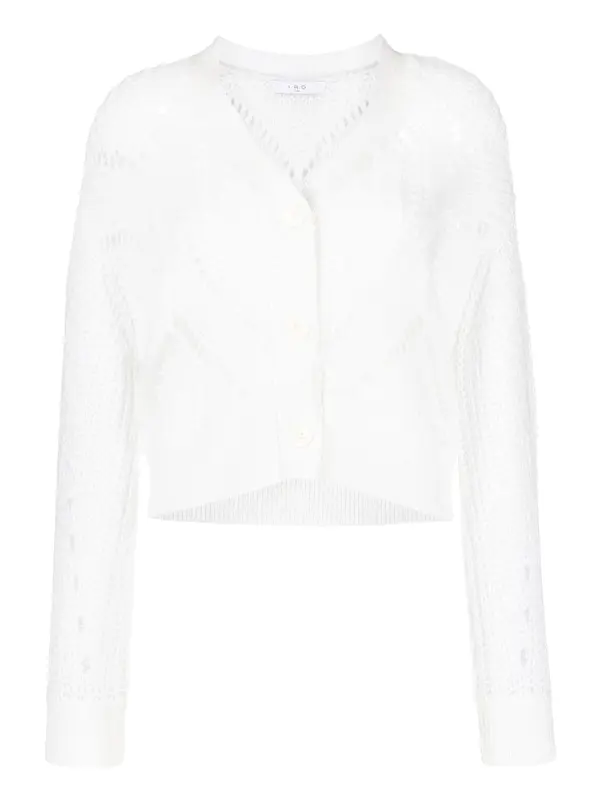 IRO PARIS Open-knit Cotton-wool Blend Cardigan - White