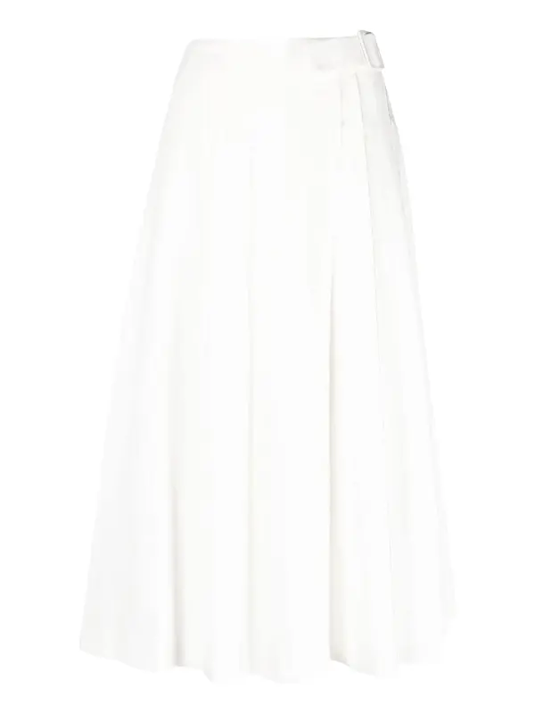 Fabiana Filippi Belted A-line Midi Skirt - White
