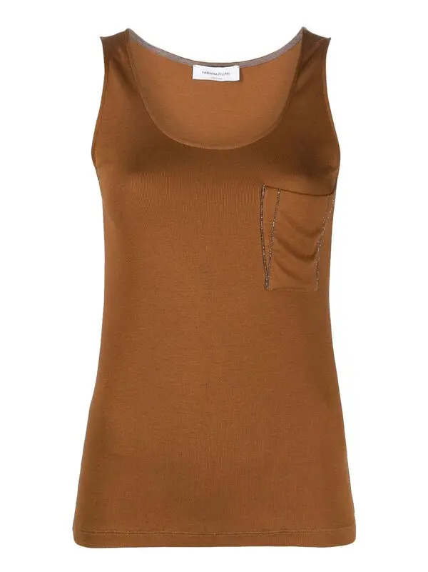 Fabiana Filippi Bead-embellished Tank Top - Brown