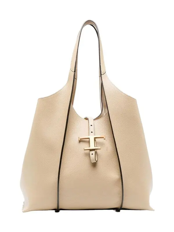 TOD'S Medium Leather Tote - Neutrals