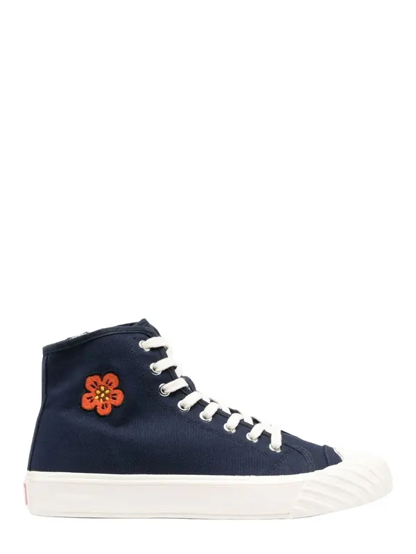 Kenzo Floral-patch High-top Sneakers - Blue