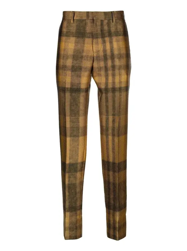 Moschino Check Pattern Tapered Trousers - Yellow