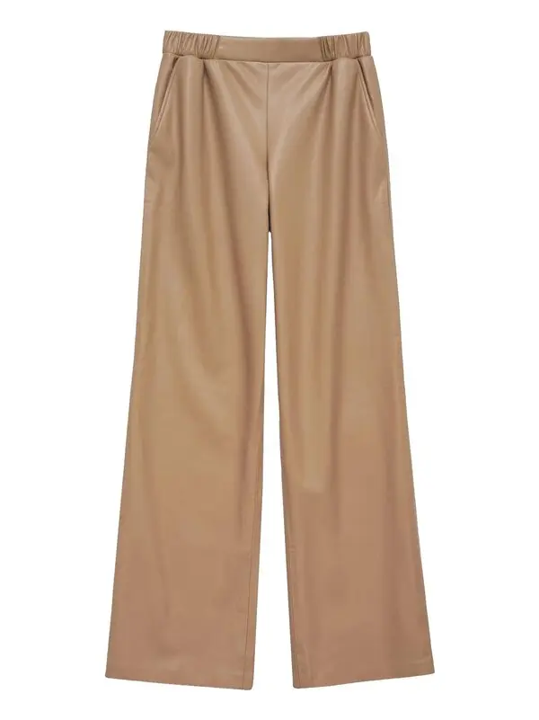 ANINE BING Koa Faux-leather Pants - Neutrals
