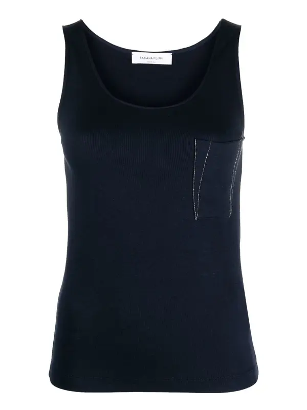 Fabiana Filippi Bead-embellished Tank Top - Blue