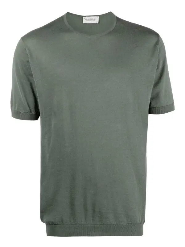 John Smedley Round-neck Cotton T-shirt - Green