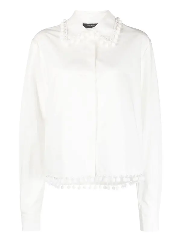 ANOUKI Embellished Long-sleeve Shirt - White