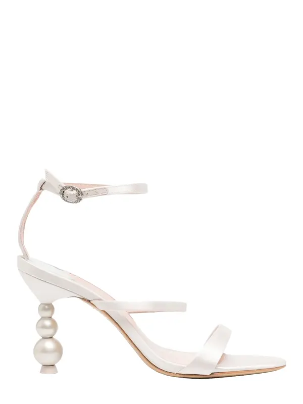 SOPHIA WEBSTER 85mm Rosalind Pearl Sandals - White