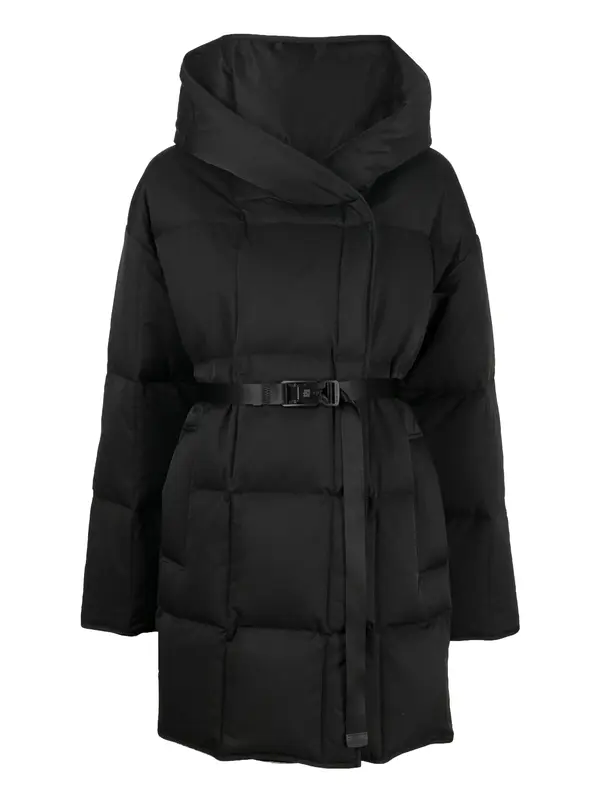 Goen.j Hooded Quilted Down Coat - Black