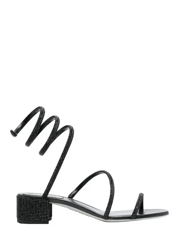 Rene Caovilla Cleo 50mm Leather Sandals - Black