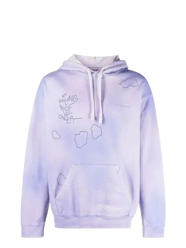 OBJECTS IV LIFE Graphic-print Faded Hoodie - Purple