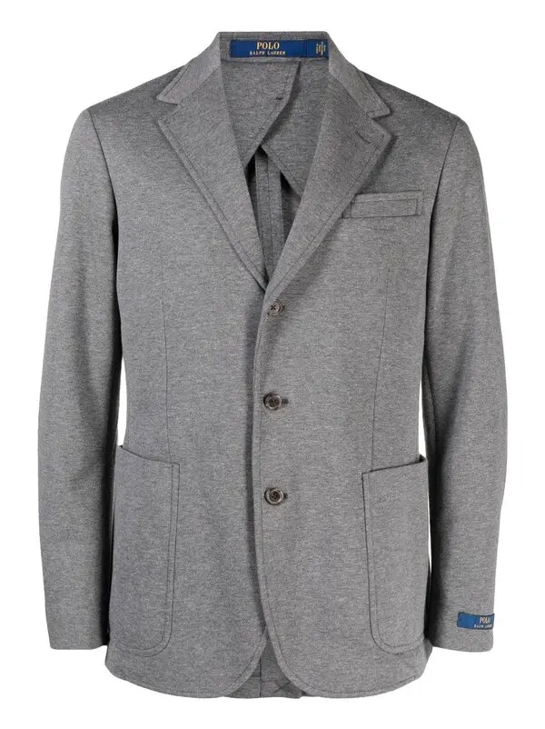 Polo Ralph Lauren Single-breasted Cotton-blend Blazer - Grey