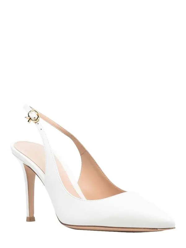 GIANVITO ROSSI Ribbon 85mm Slingback Pumps - White