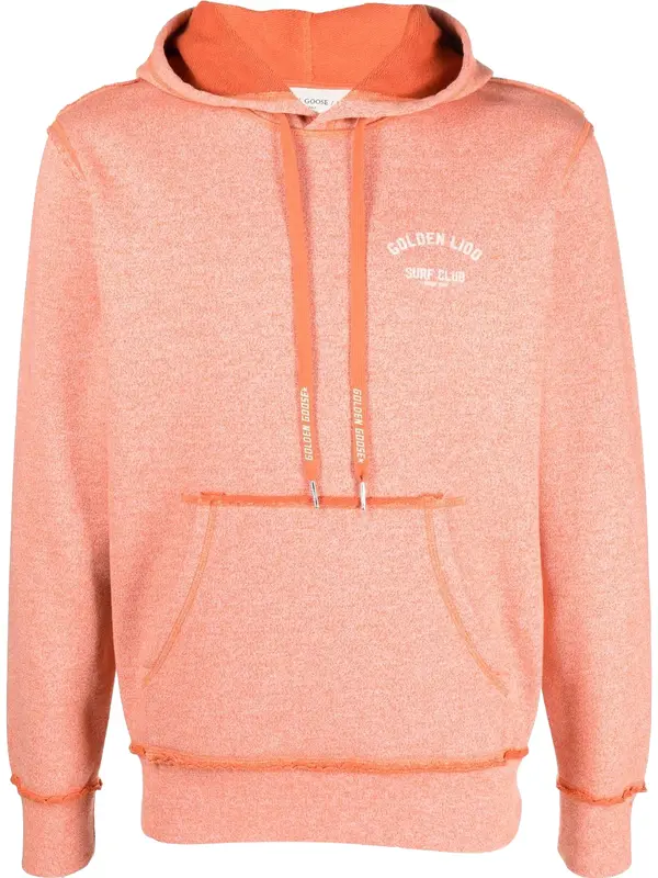 GOLDEN GOOSE Logo-print Drawstring Hoodie - Orange