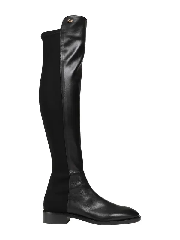 STUART WEITZMAN Keelan Microstretch Over-the-knee Leather Boots - Black