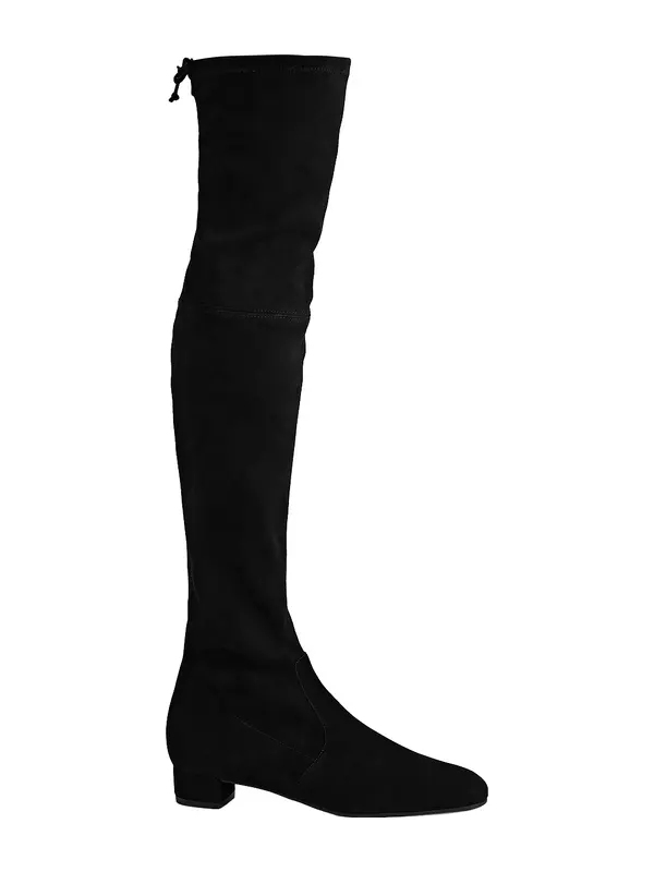STUART WEITZMAN Genna Stretch-suede Thigh Boots - Black