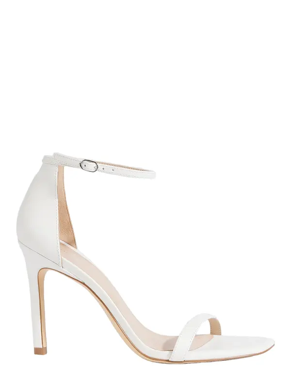 STUART WEITZMAN Amelina 95 Leather Sandals - White