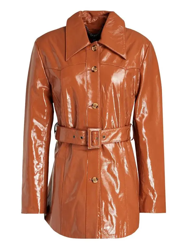 MUUBAA Belted Patentleather Jacket - Tan