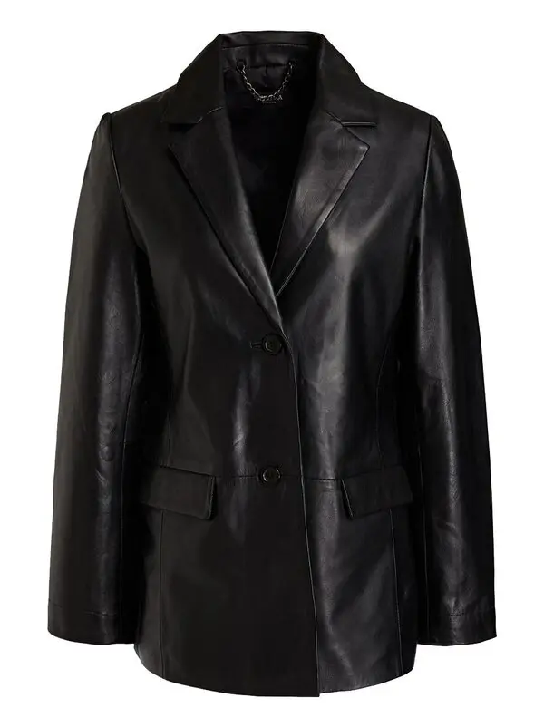 MUUBAA Daryana Leather Blazer - Black