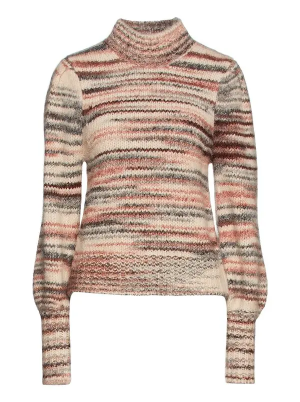 Veronica Beard Alston Spacedyed Alpaca-blend Turtleneck Sweater - Pastel Pink