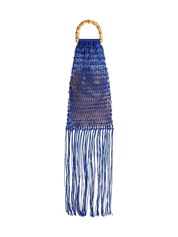 JIL SANDER Macramé Fringe Tote - Royal Blue
