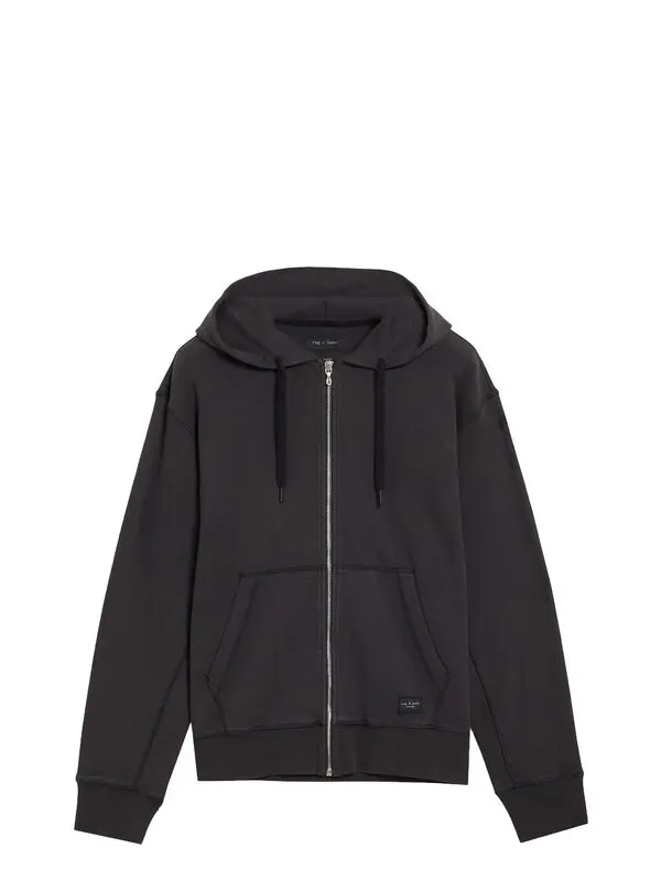 Rag & Bone Archetyle Damon Cotton-jersey Zip-up Hoodie - Charcoal