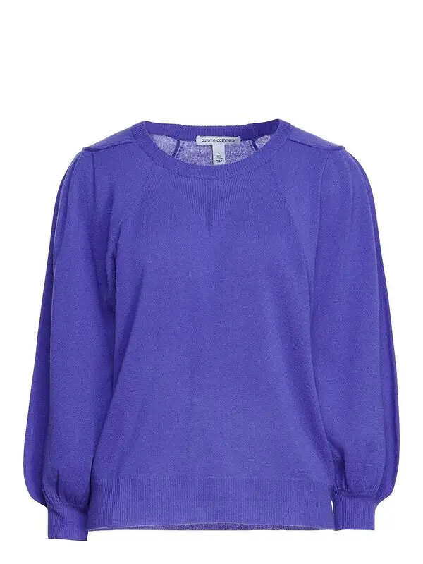 Autumn Cashmere Gathered Cashmere Sweater - Bright Blue