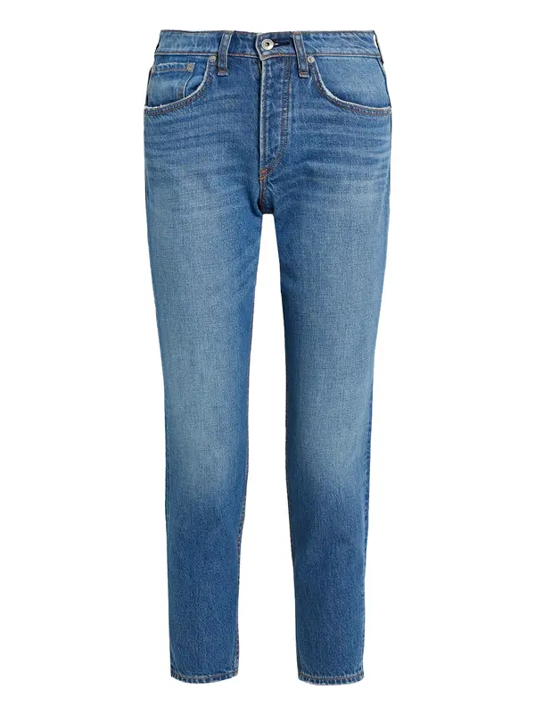 Rag & Bone Rosa Cropped Boyfriend Jeans - Mid Denim